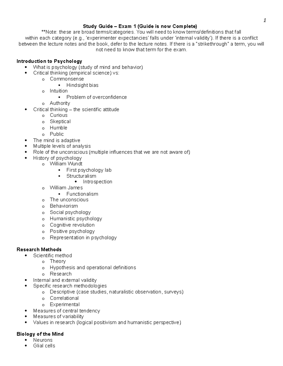 Study Guide - Exam 1 Revised unit 1 - Study Guide – Exam 1 (Guide is ...