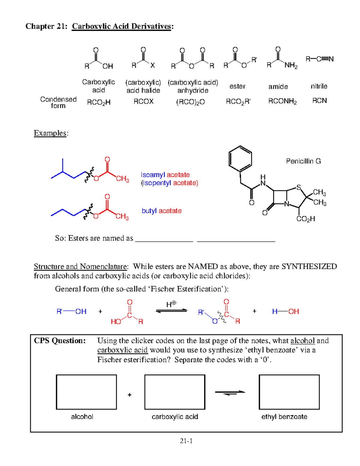Wade ch21 2014 - Lecture notes 21 - Chapter 21: Carboxylic Acid ...
