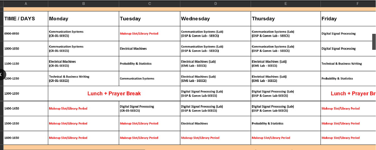 Time table-Semester 5 fall 2021 - Electrical engneering - Studocu