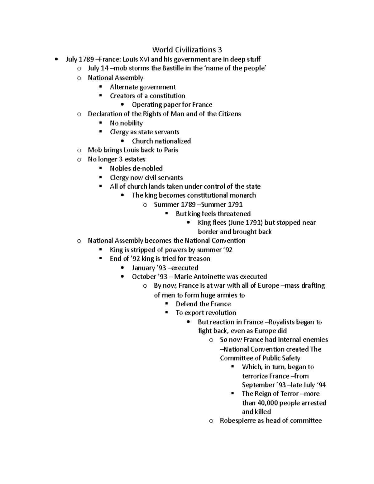 World Civilizations Notes 3 - World Civilization 2 - World ...