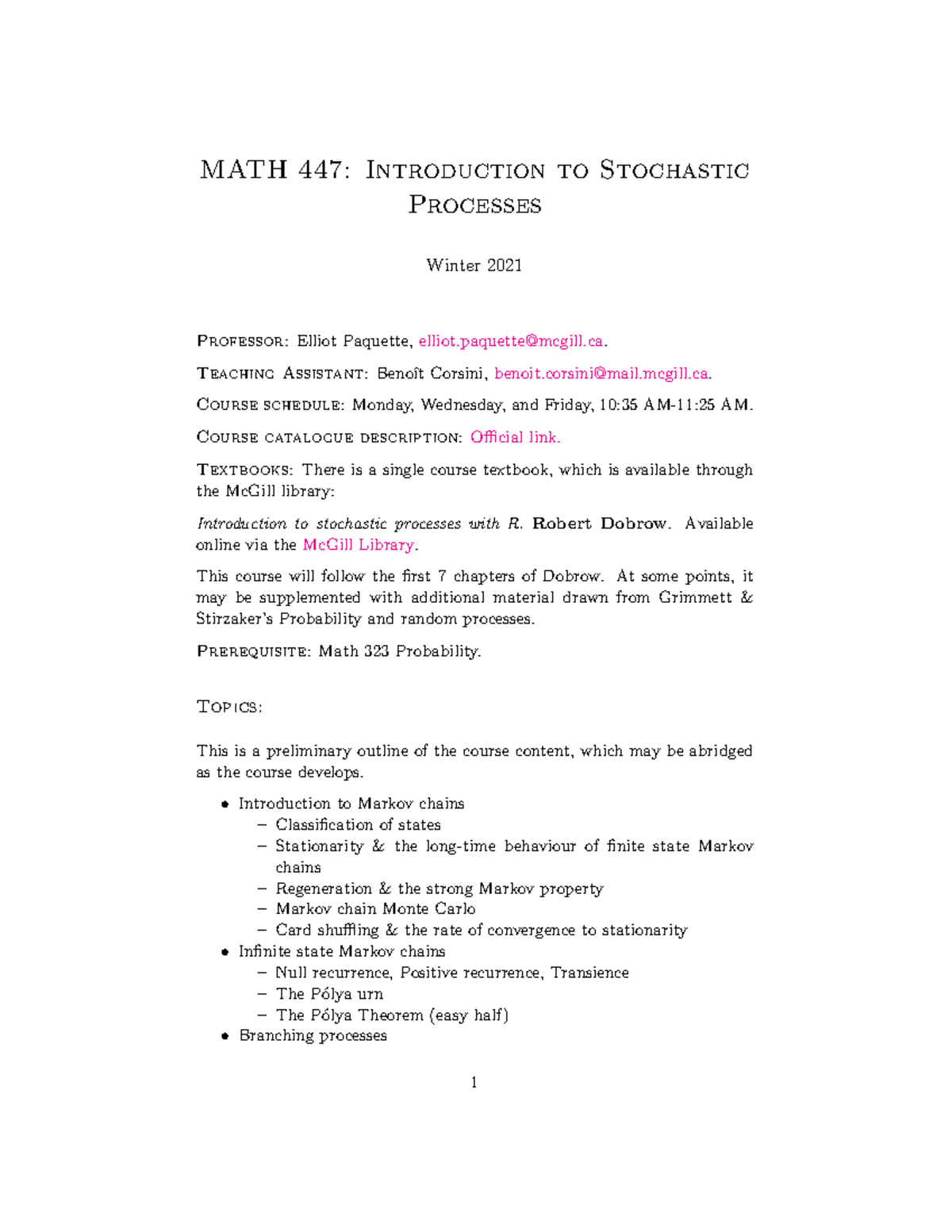 MATH447 Introduction to Stochastic Process syllabus - MATH 447 ...