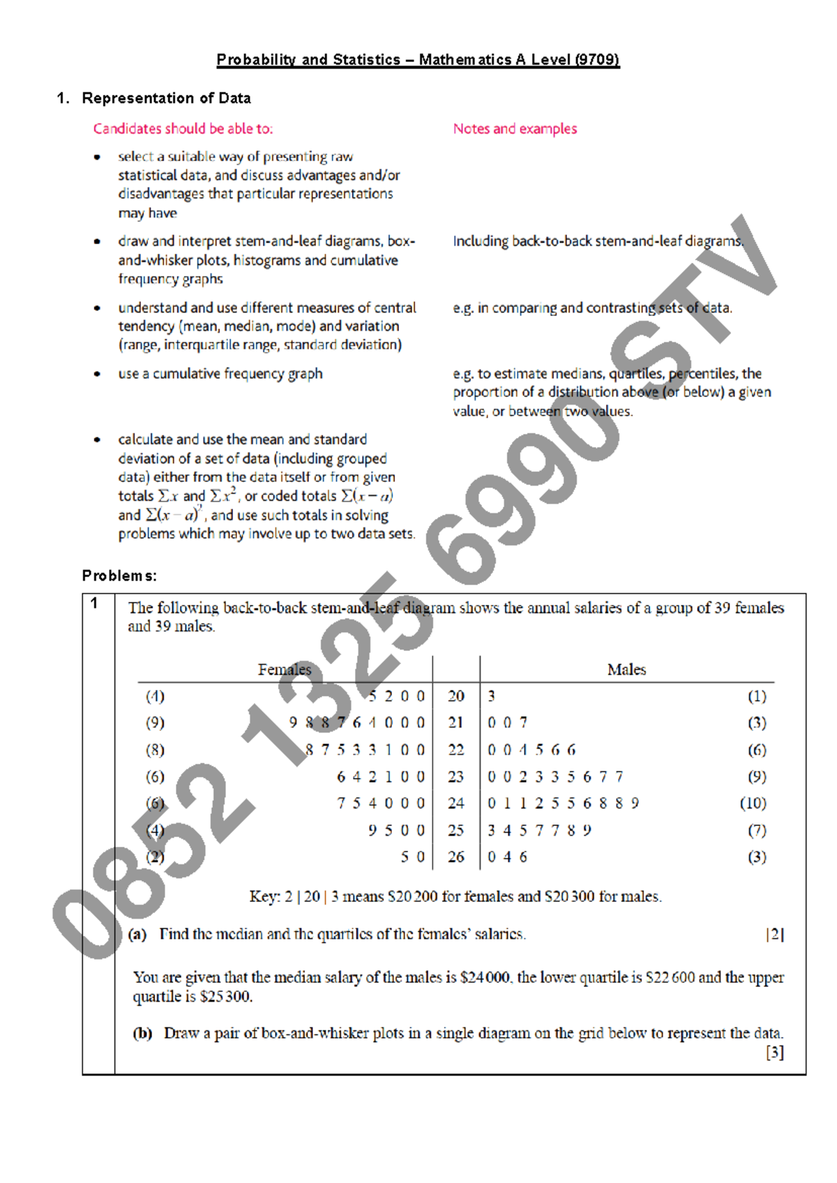 Probability & Statistics - MH2810 - Probability and Statistics ...