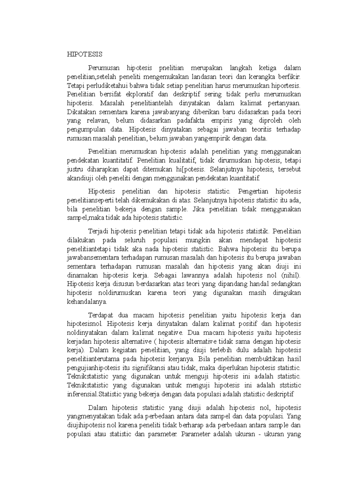 Hipotesis - Penting - HIPOTESIS Perumusan hipotesis pnelitian merupakan ...