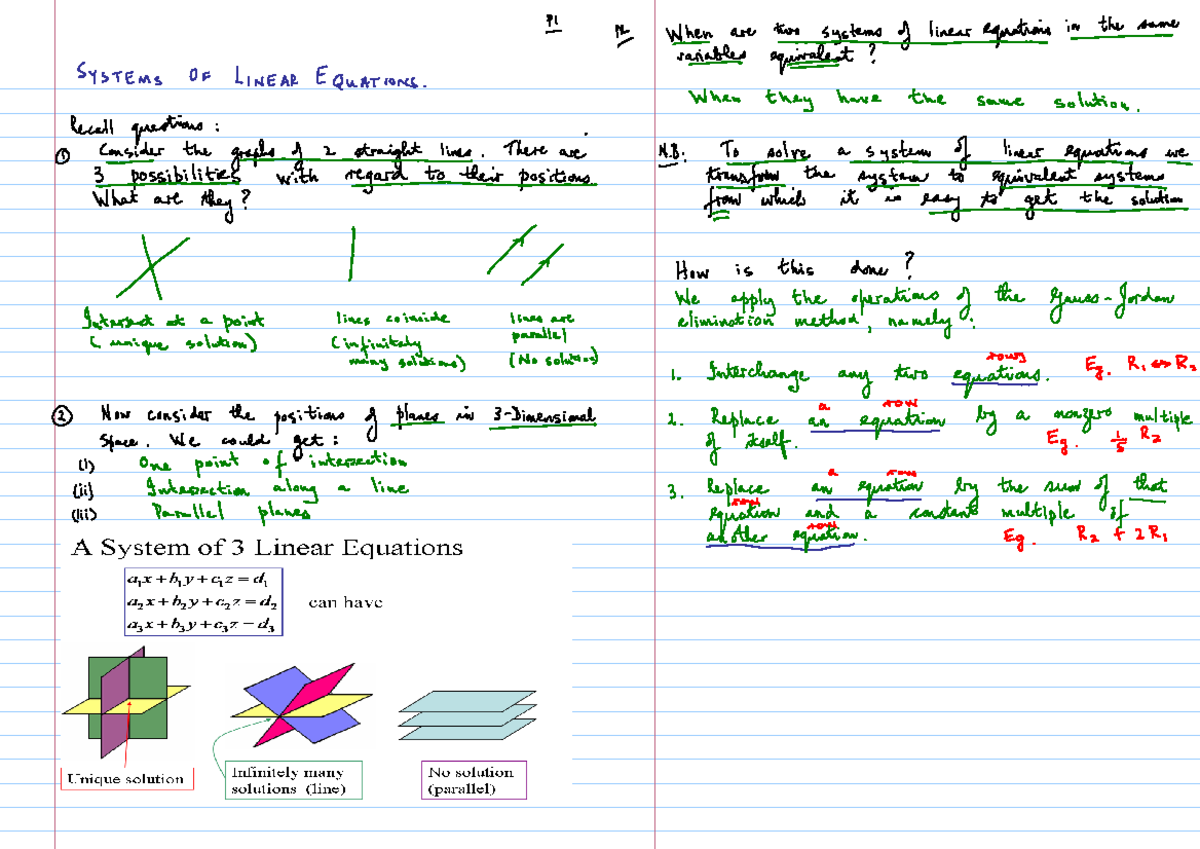 Linear Algebra - introduction to linear equations - smth222 - UniZulu ...