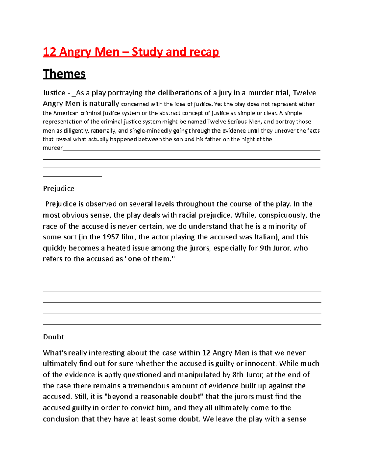 12 angry men themes-1 - goood - 12 Angry Men – Study and recap Themes ...