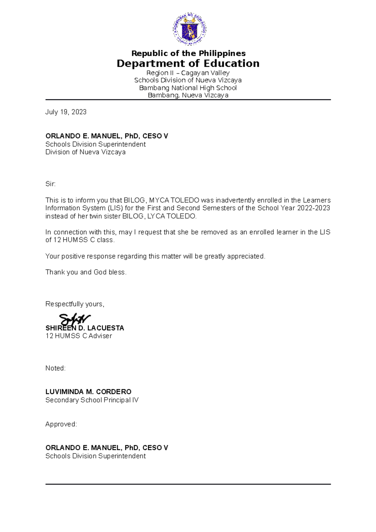 Incident-report - Republic of the Philippines Department of Education ...