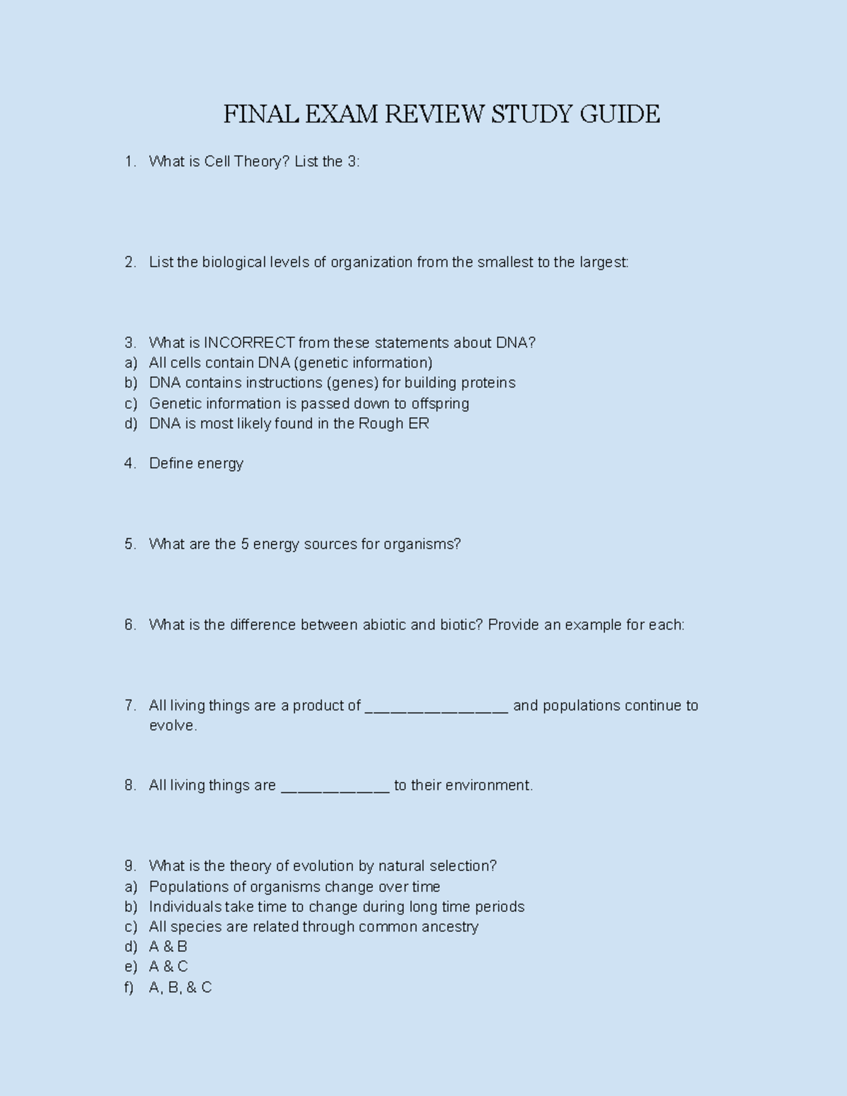 Final EXAM Review Study Guide (1) - FINAL EXAM REVIEW STUDY GUIDE What ...
