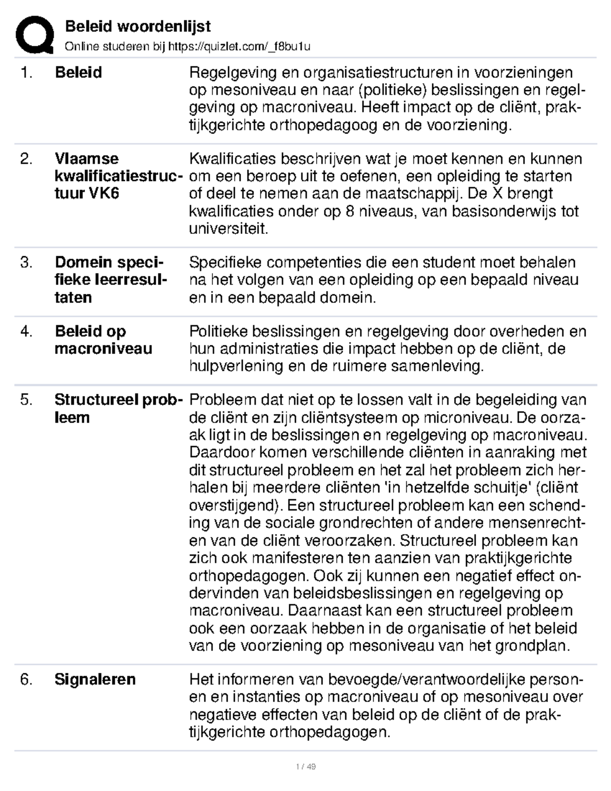 begrippenlijst beleid - Online studeren bij quizlet/_f8bu1u Beleid ...