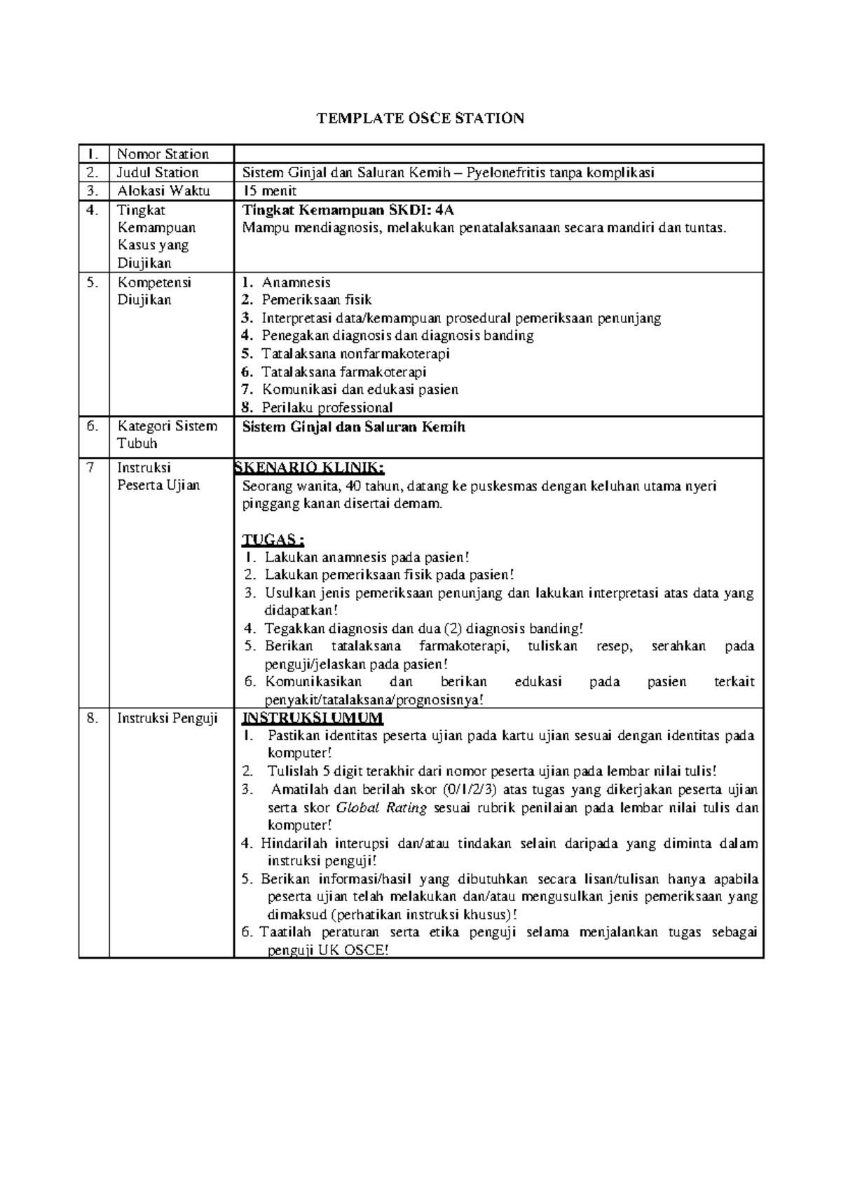Template-osce-station based on the patients background himself for the ...