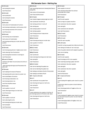 Final Exam - Marking Key - Final Exam – Marking Key Q1(a) (2 marks ...