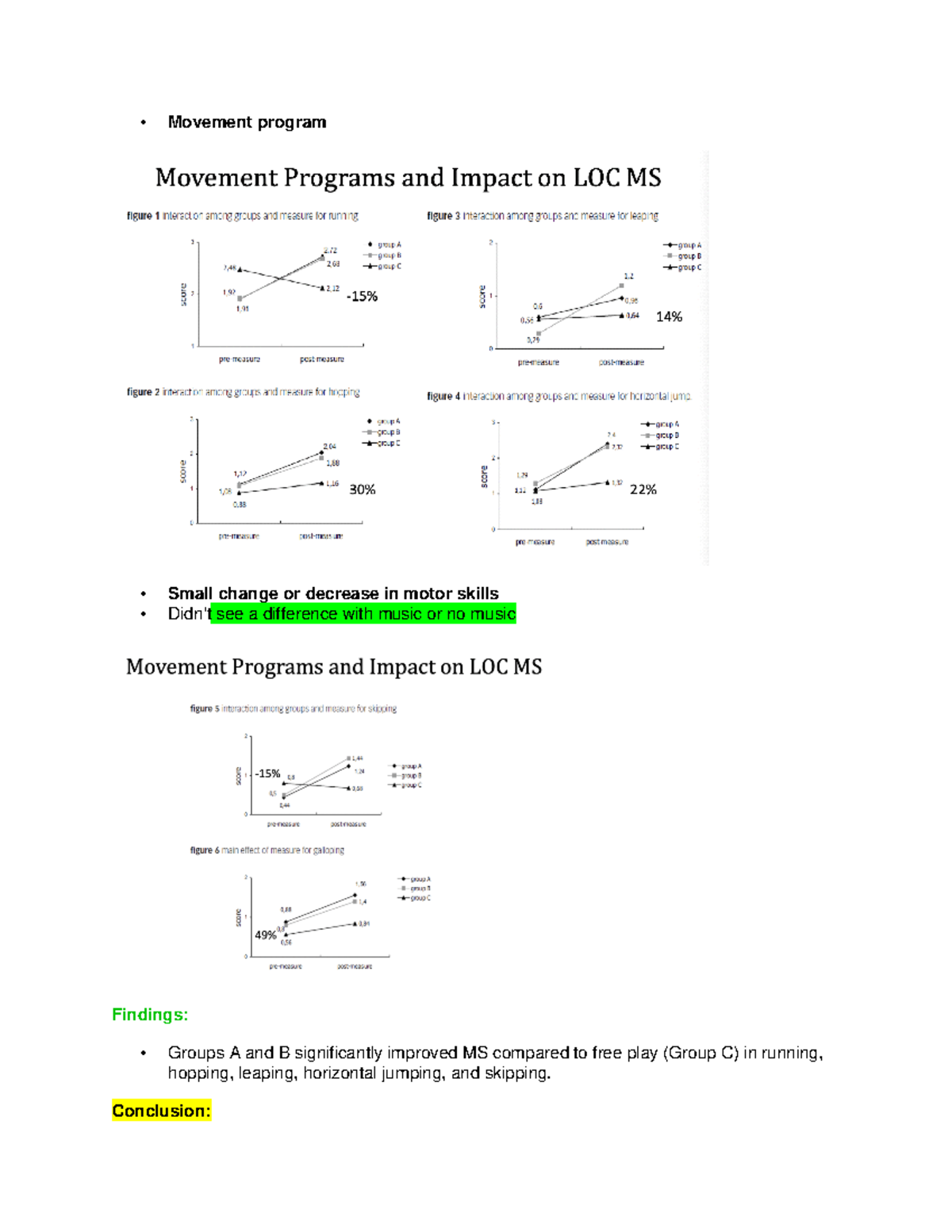 Movement program Lecture Notes - Movement program Small change or ...