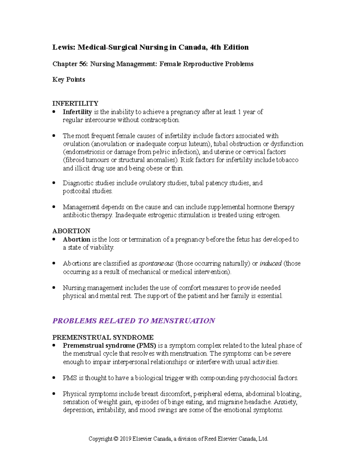Chapter 056 - Nursing Management: Female Reproductive Problems - Copyright © 2019 Elsevier ...