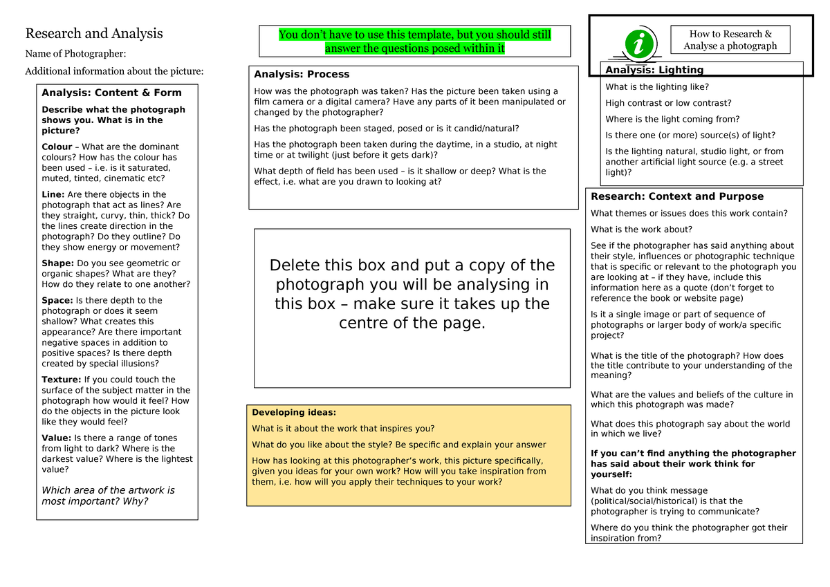How to Research and Analysis NEW - Research and Analysis Name of ...