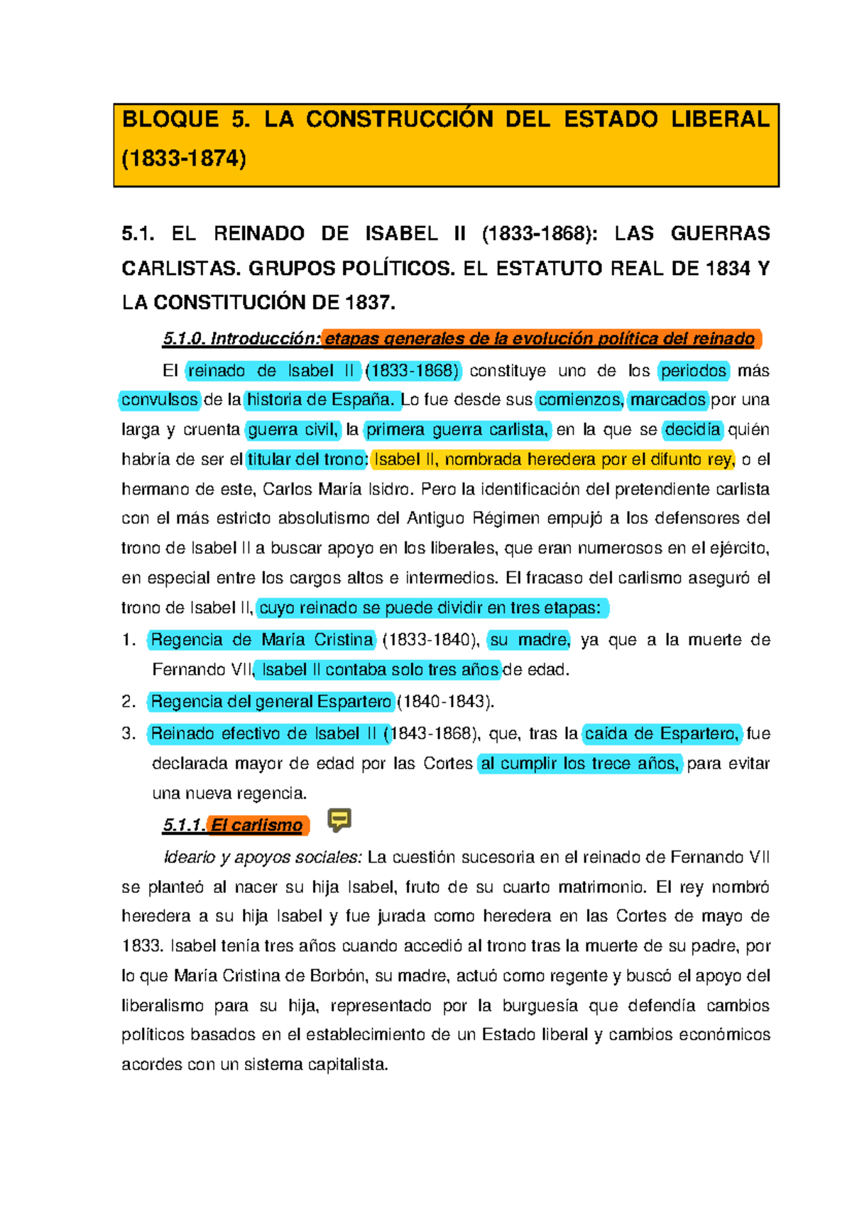 TEMA 5 LA CONSTRUCCIÓN DEL ESTADO LIBERAL - BLOQUE 5. LA CONSTRUCCIÓN DEL ESTADO LIBERAL (1833 ...