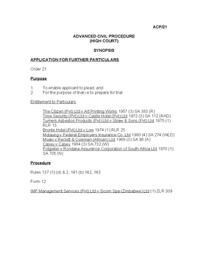 Synopsis-interdicts(26) - ACP/ ADVANCED CIVIL PROCEDURE SYNOPSIS ...