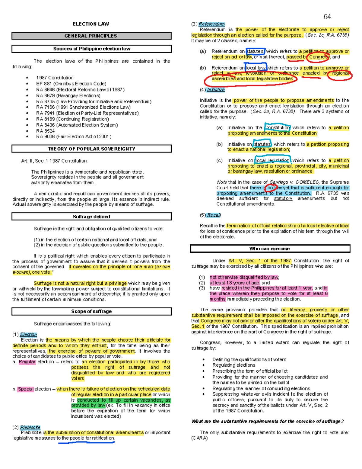 Election law reviewer 5 pdf free - ELECTION LAW GENERAL PRINCIPLES ...