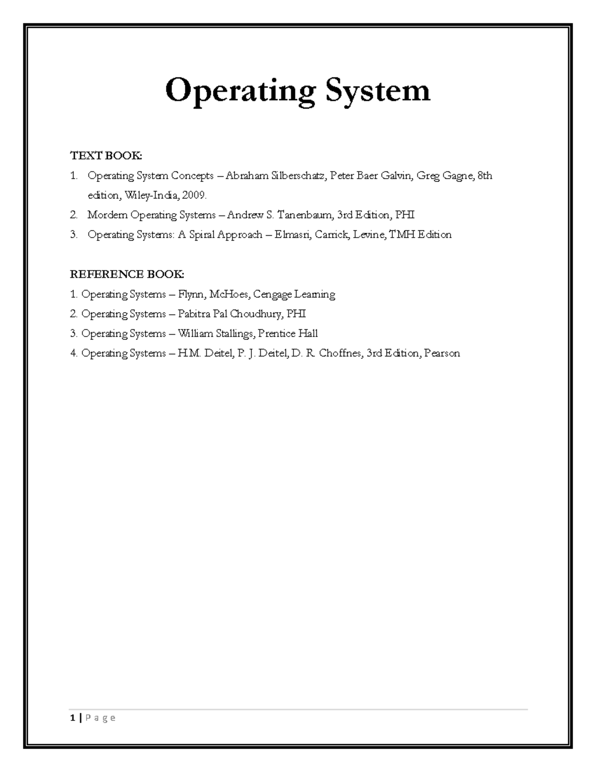 Operating System Pos Module 1 Operating System Text Book Operating System Concepts 7535