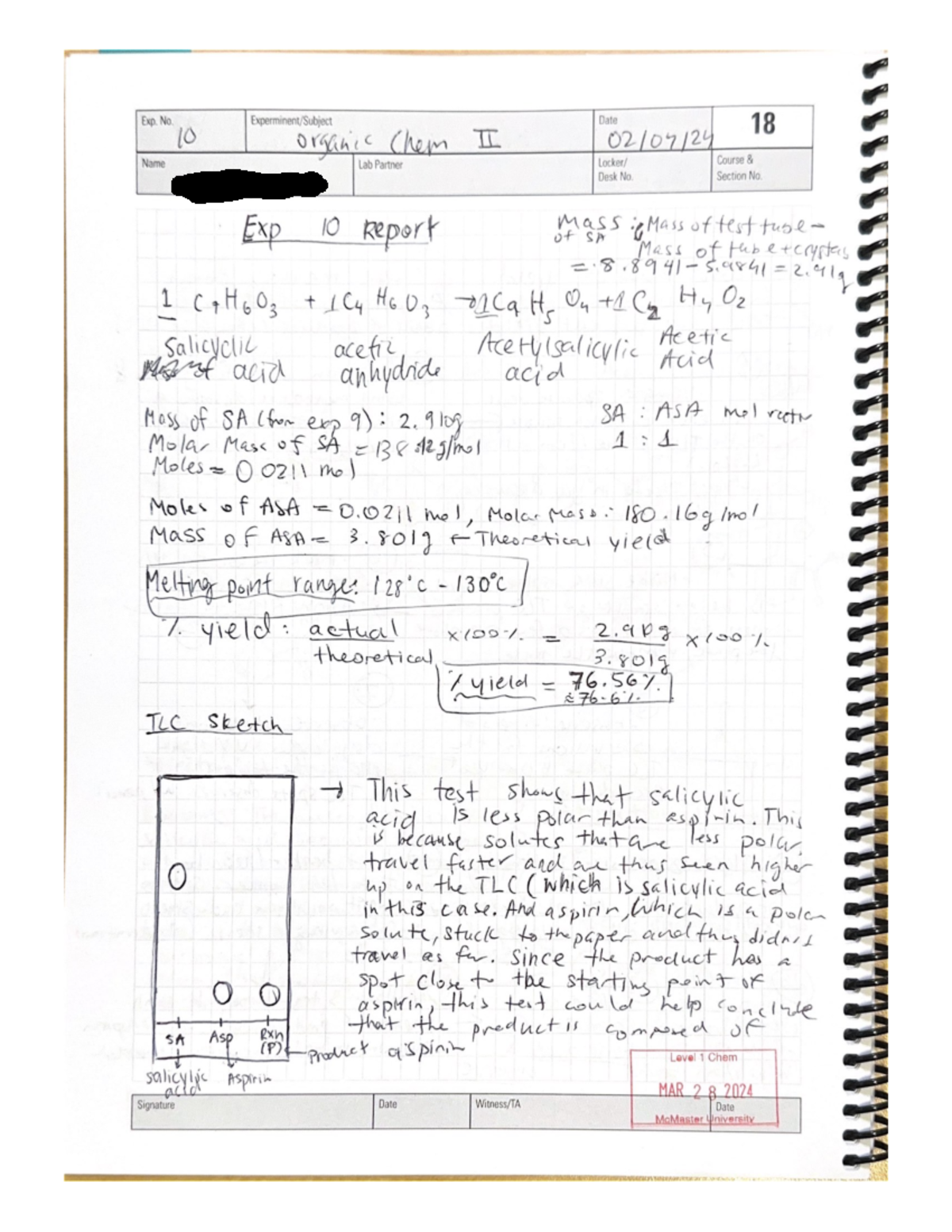 Exp 10 Report - Chem 1Aa3 - Studocu