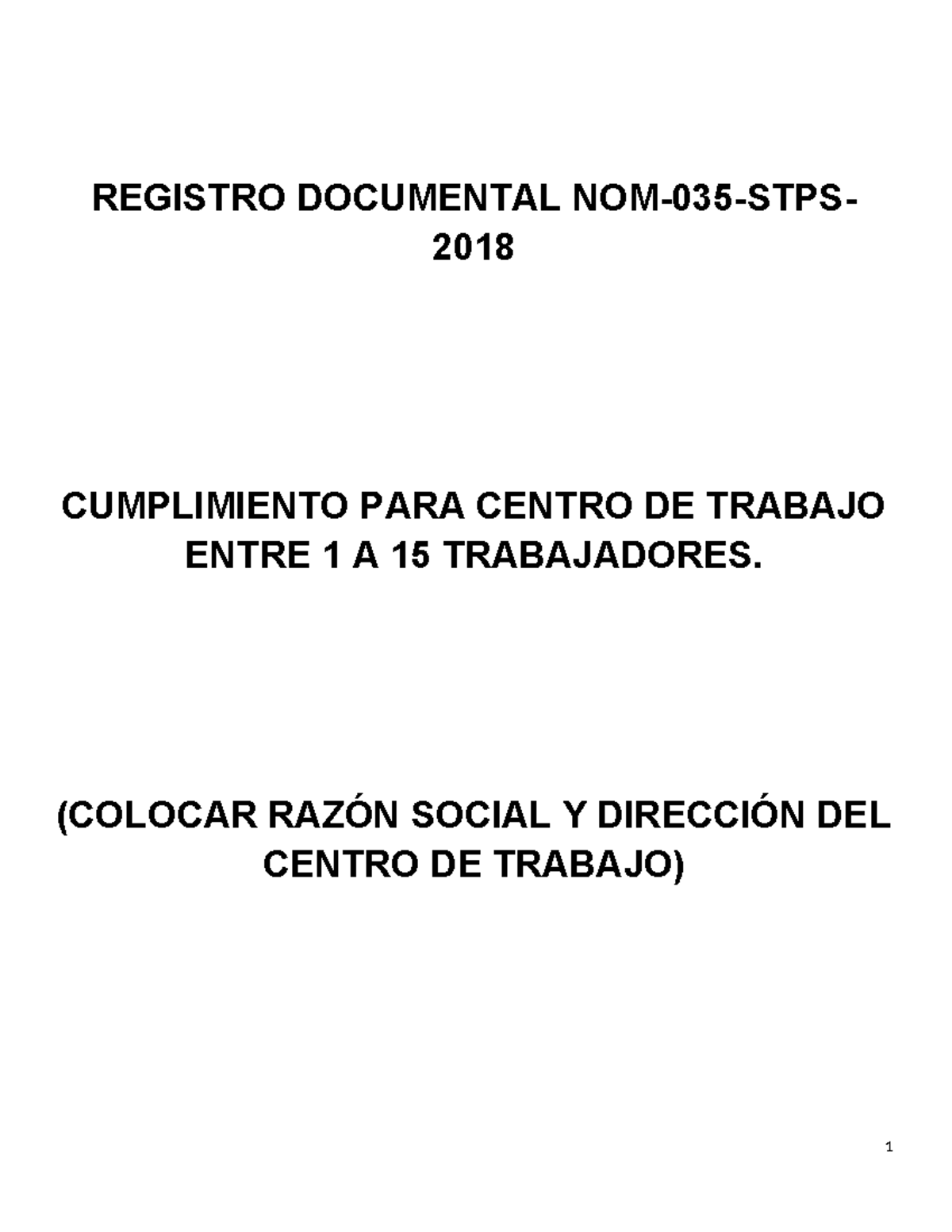 Carpeta documental 1 a 15 trabajadores NOM-035 - REGISTRO DOCUMENTAL ...