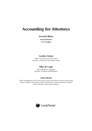 Accounting for Attorneys - Notes - Accounting for Attorneys Chapter 1 ...