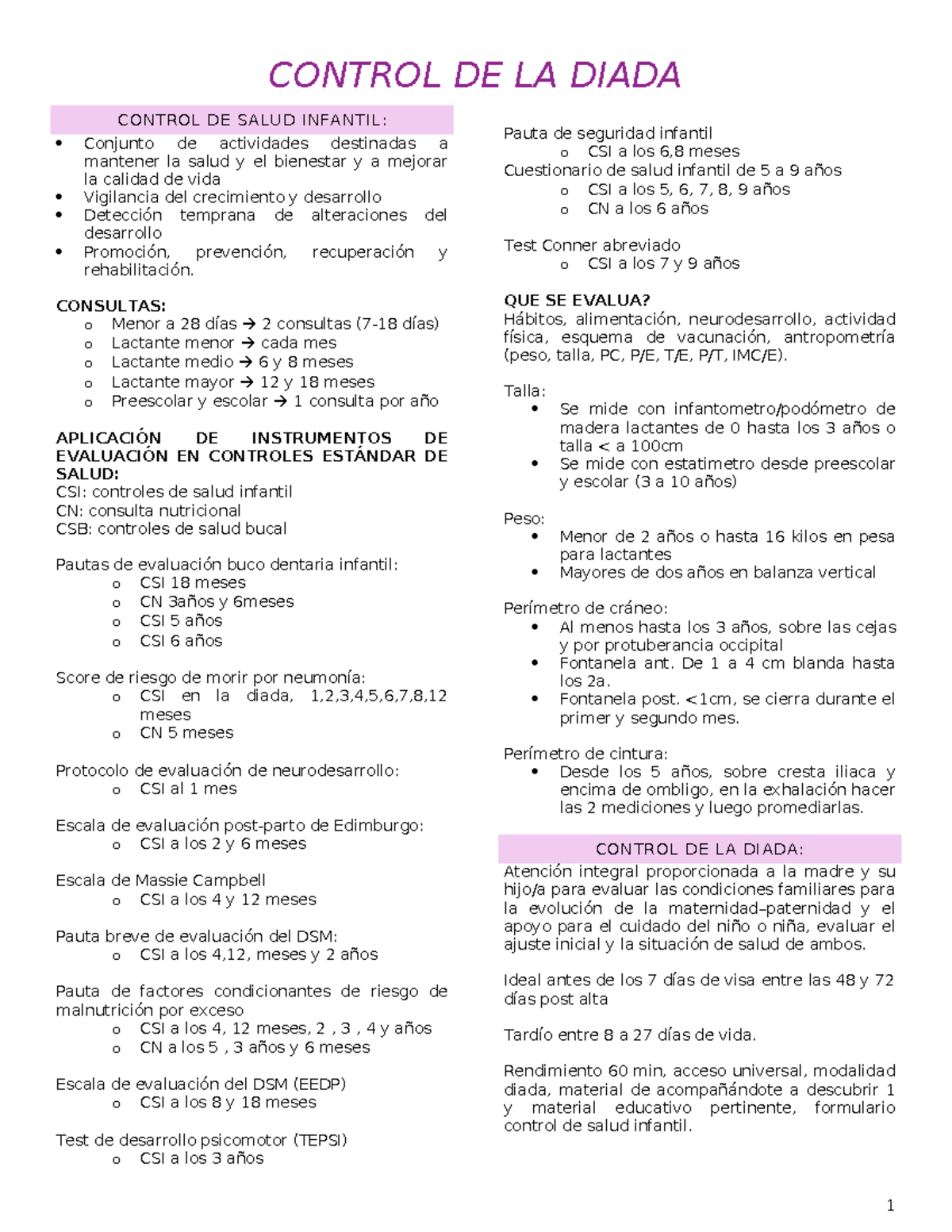 Clase 26 marzo - nino control - CONTROL DE LA DIADA CONTROL DE SALUD ...