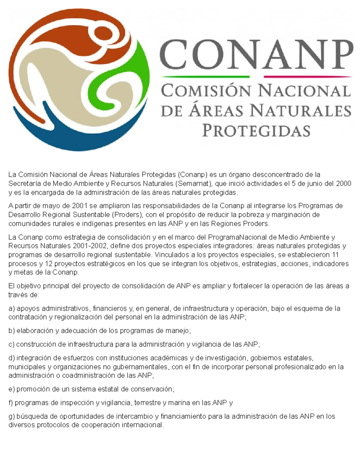 ensayo de conanp - La Comisión Nacional de Áreas Naturales Protegidas ...