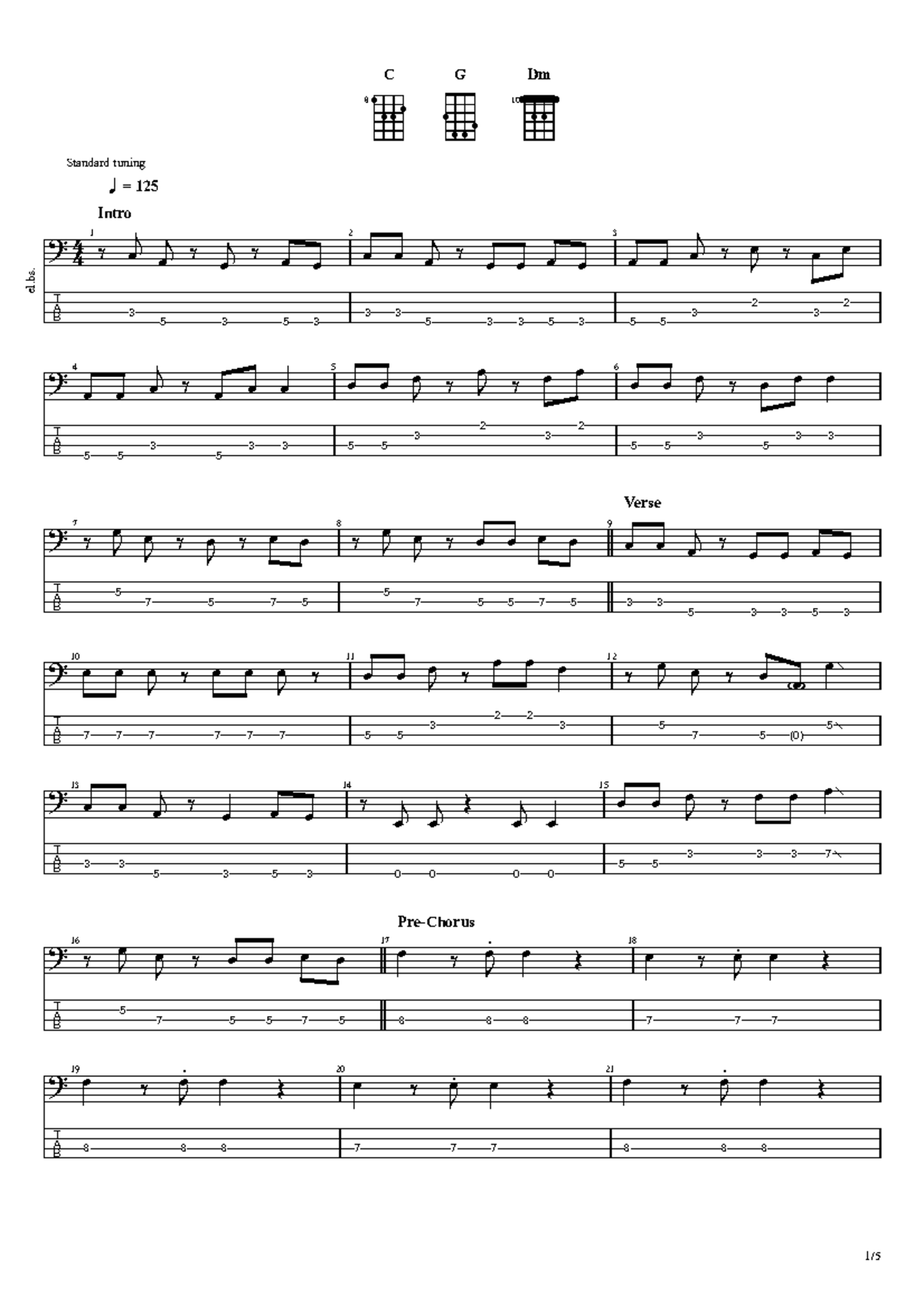 Super trouper - rthr h trh rt hrth - 8 C G 10 Dm Standard tuning = 125 ...