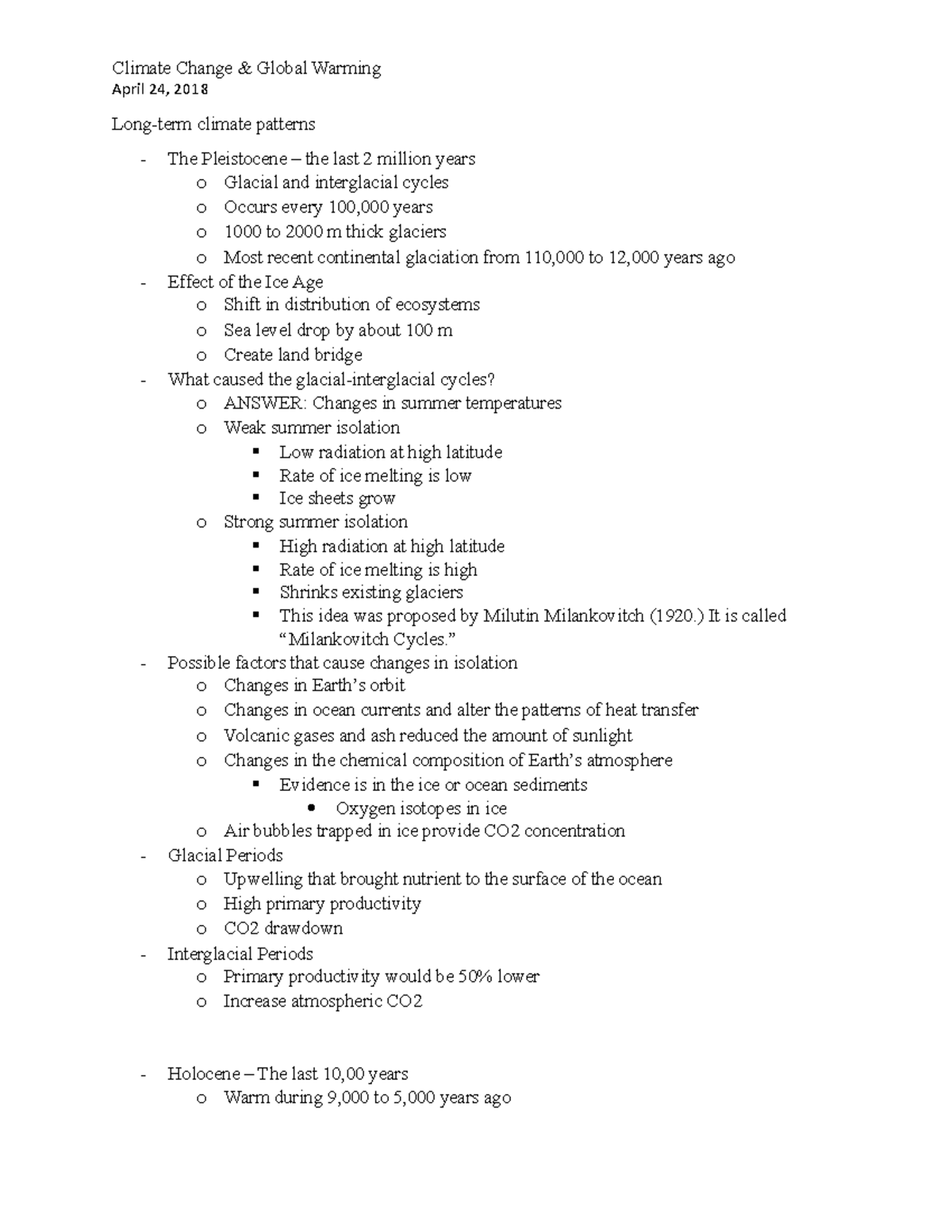 Climate Change and Global Warming 4-24 - Climate Change & Global ...