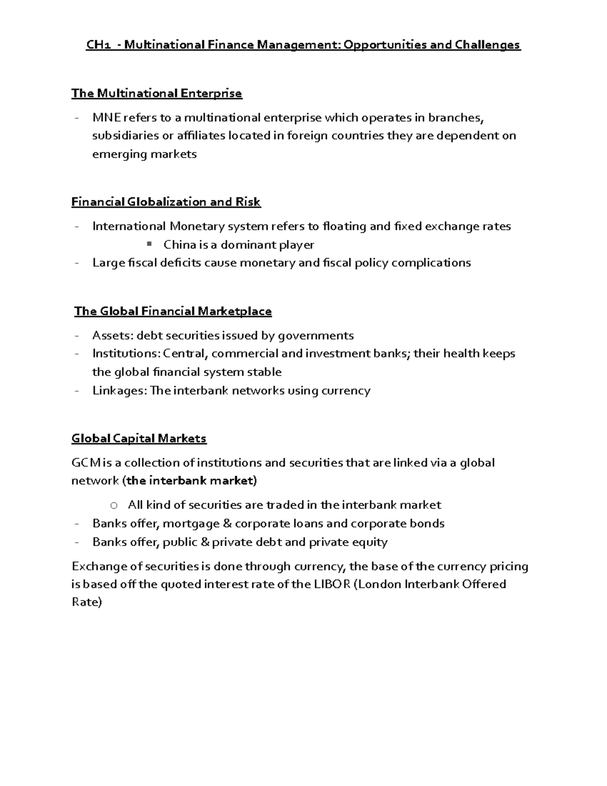 W1 - W5 International Finance - CH1 - Multinational Finance Management ...