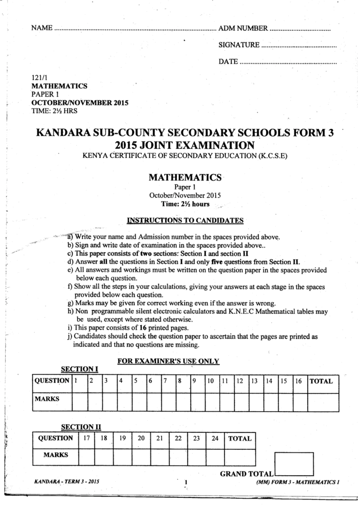 Form3-Maths-Paper 1 - Assjss - english tahun 1 - Studocu