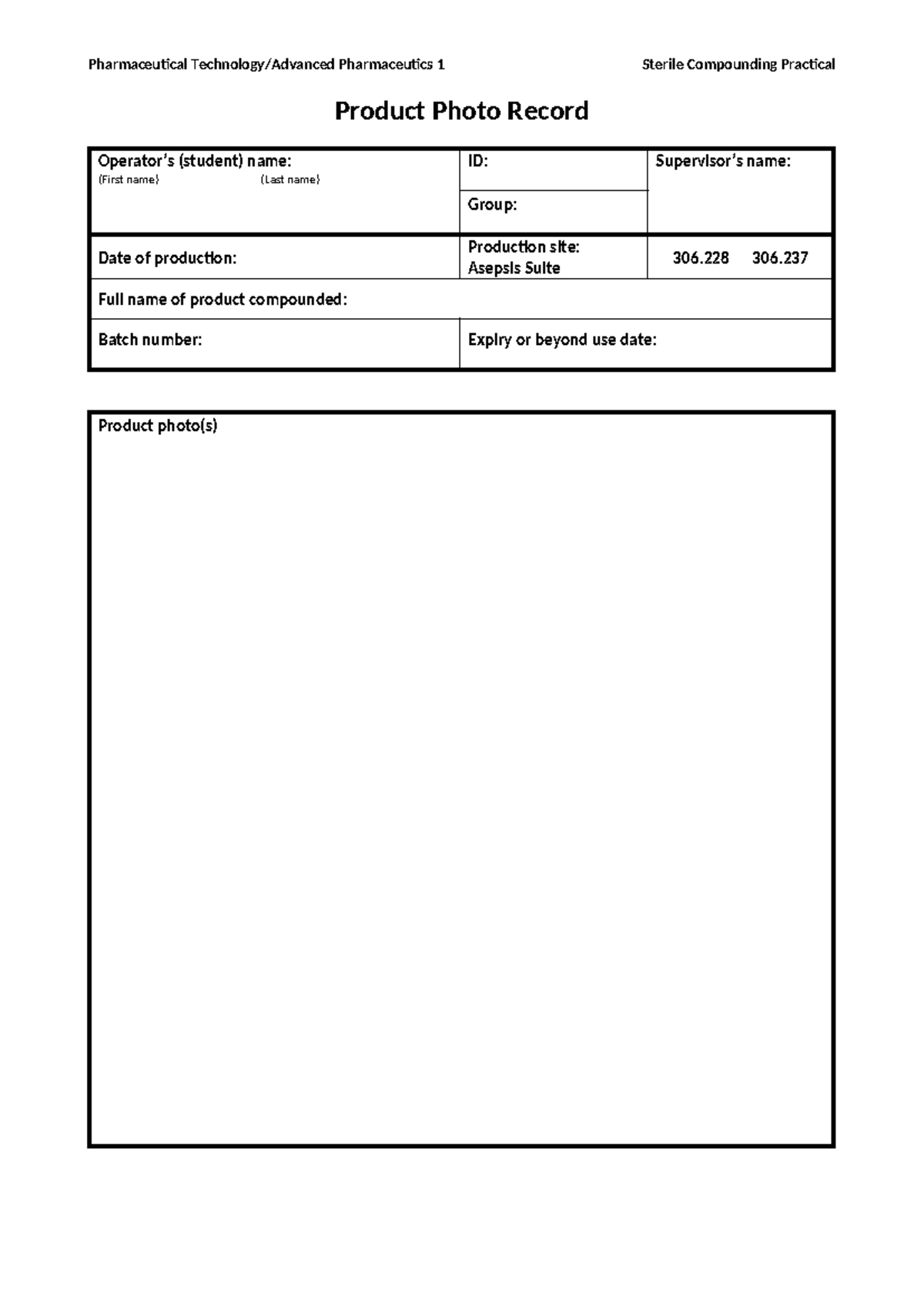0. Sterile Compounding Photo Sheet - IMED3002 - Pharmaceutical ...