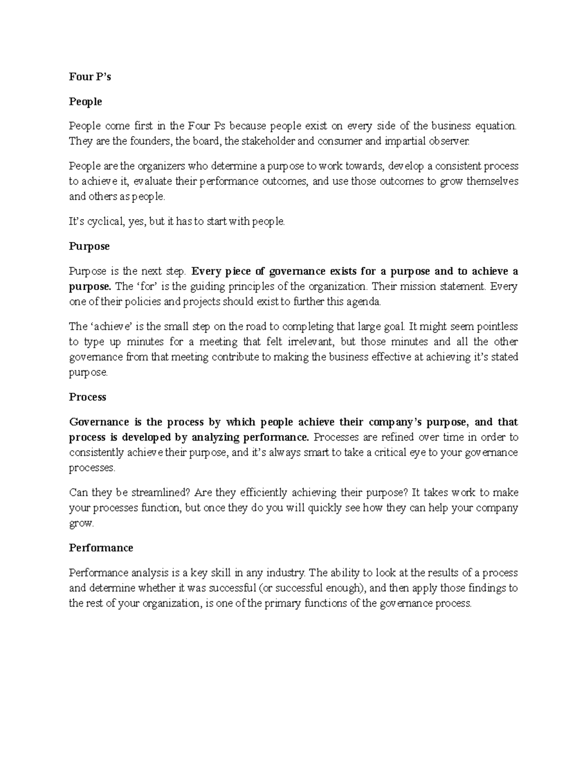 Four P's - This is a simple overview of the Four P's namely: People ...