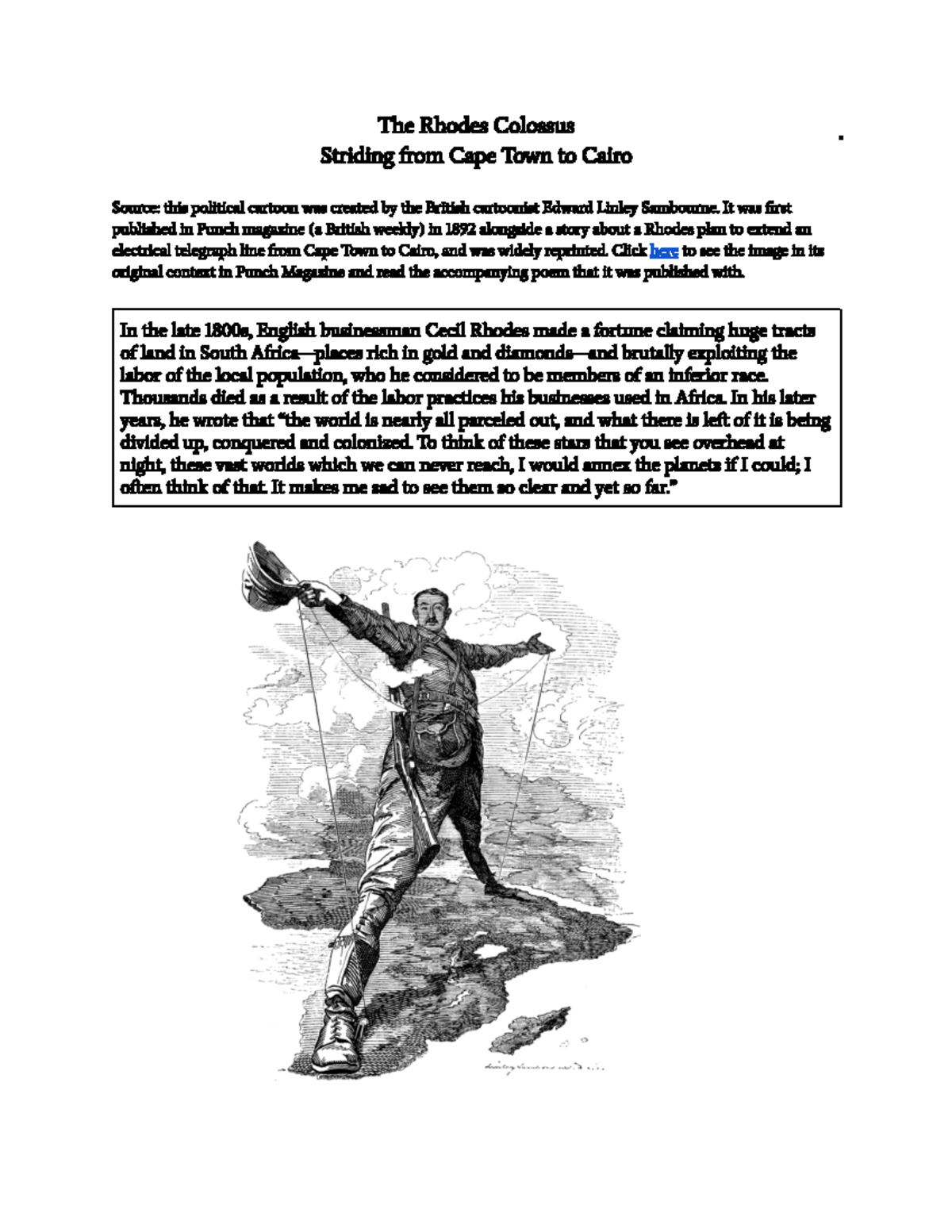 Sanchez The Rhodes Colossus- Cecil Rhodes - The Rhodes Colossus ...