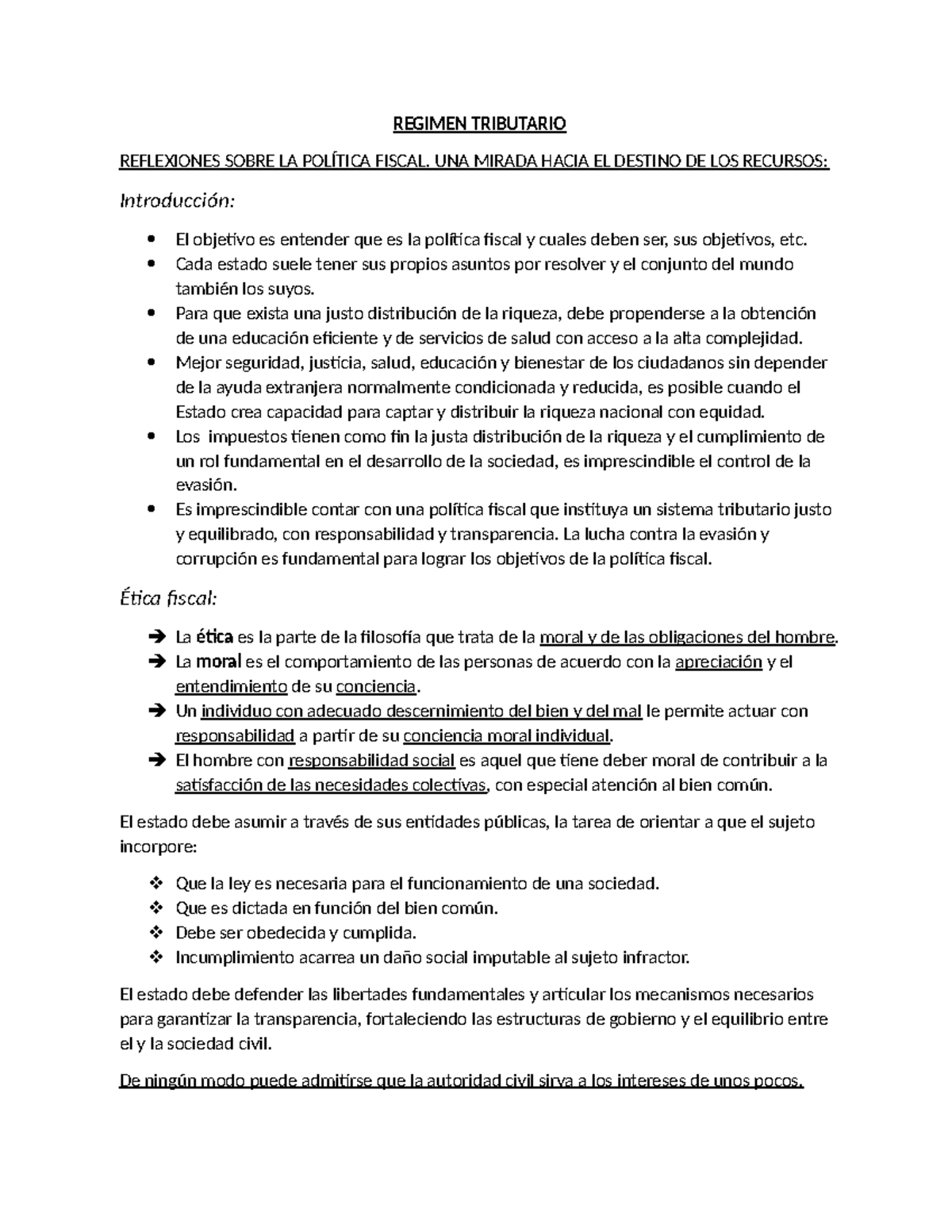 Regimen Tributario - Primer Parcial Libro Jarach - REGIMEN TRIBUTARIO REFLEXIONES SOBRE LA ...