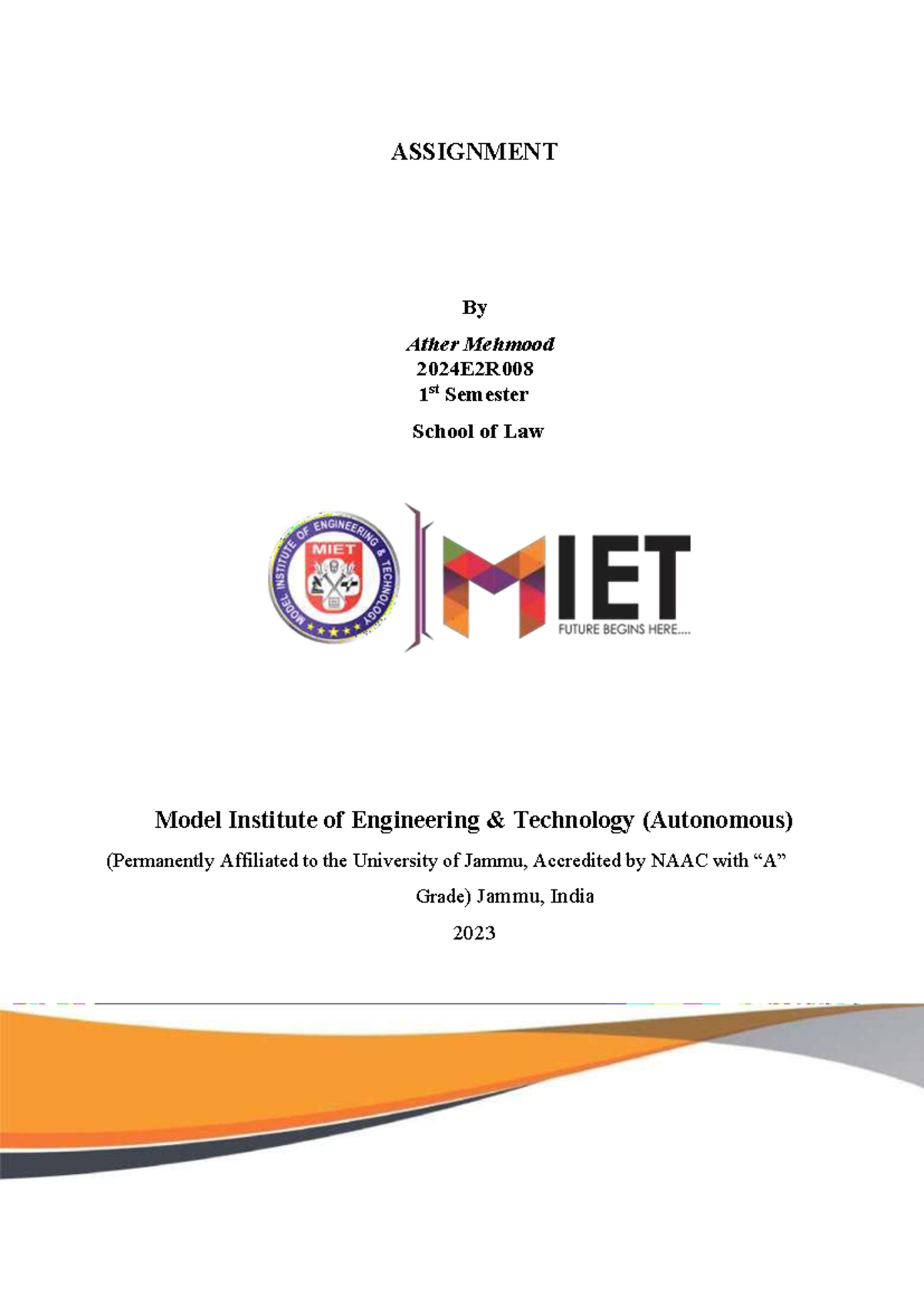 2024E2R008 ILS Assignment-1 0bf4cce66a7057c85f5f804fe1223517 - ASSIGNMENT By Ather Mehmood ...