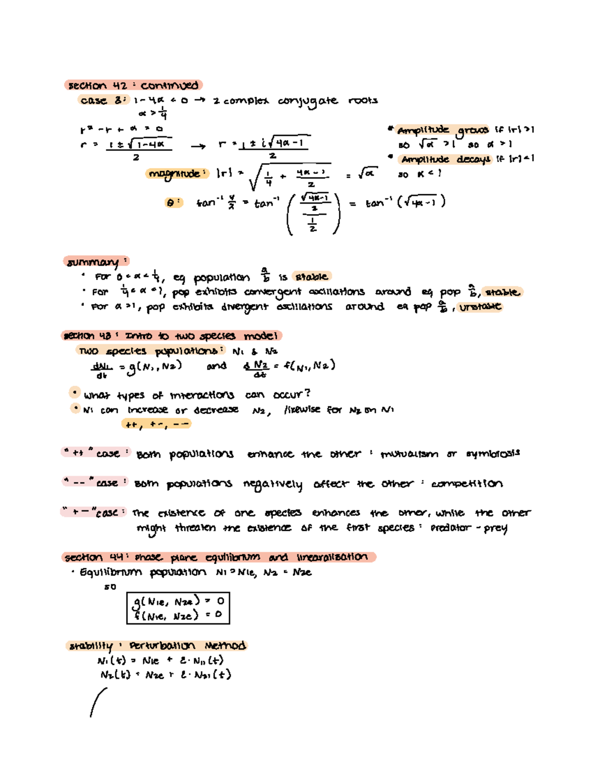 Math141 Lecture 7 Section 42 43 And 44 Of Mathematical Models Section 42 Continued Case