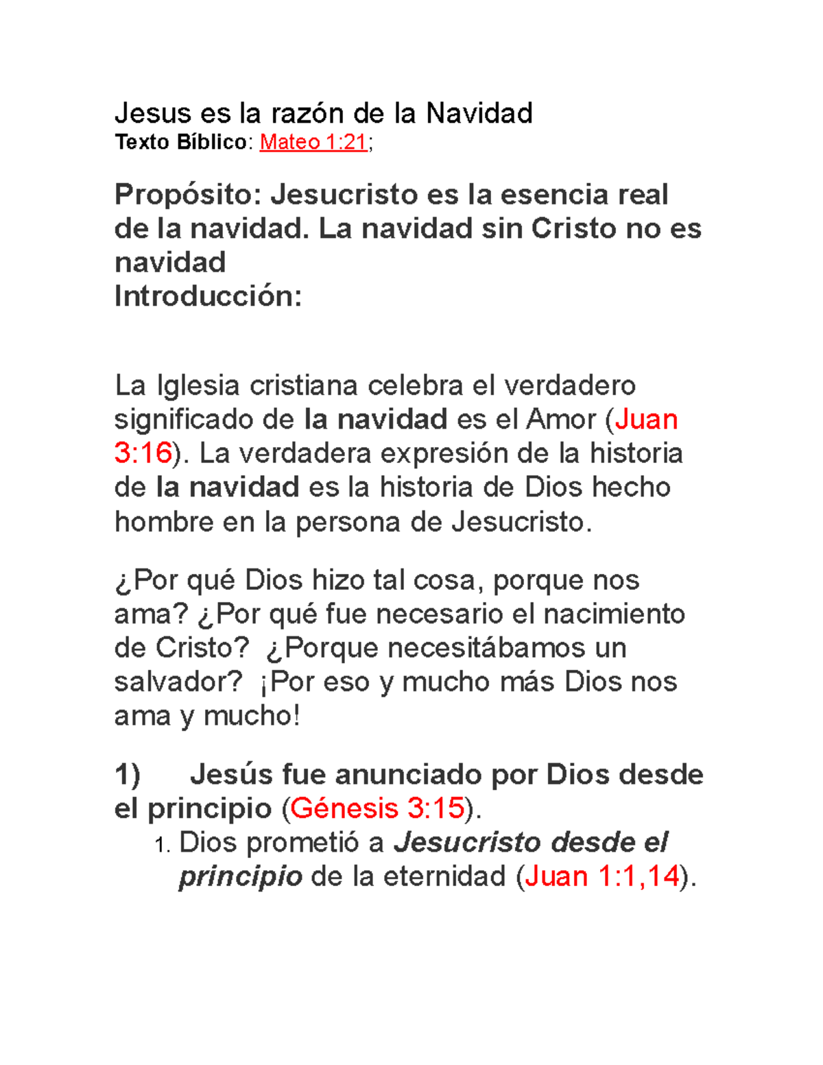 Bosquejo DE Nvidad - Jesus es la razón de la Navidad Texto Bíblico ...