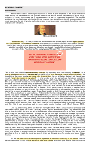 Ethics. module 4 - I. UNIT TITLE/CHAPTER TITLE: CHAPTER 4:LESSON 1: THE ...