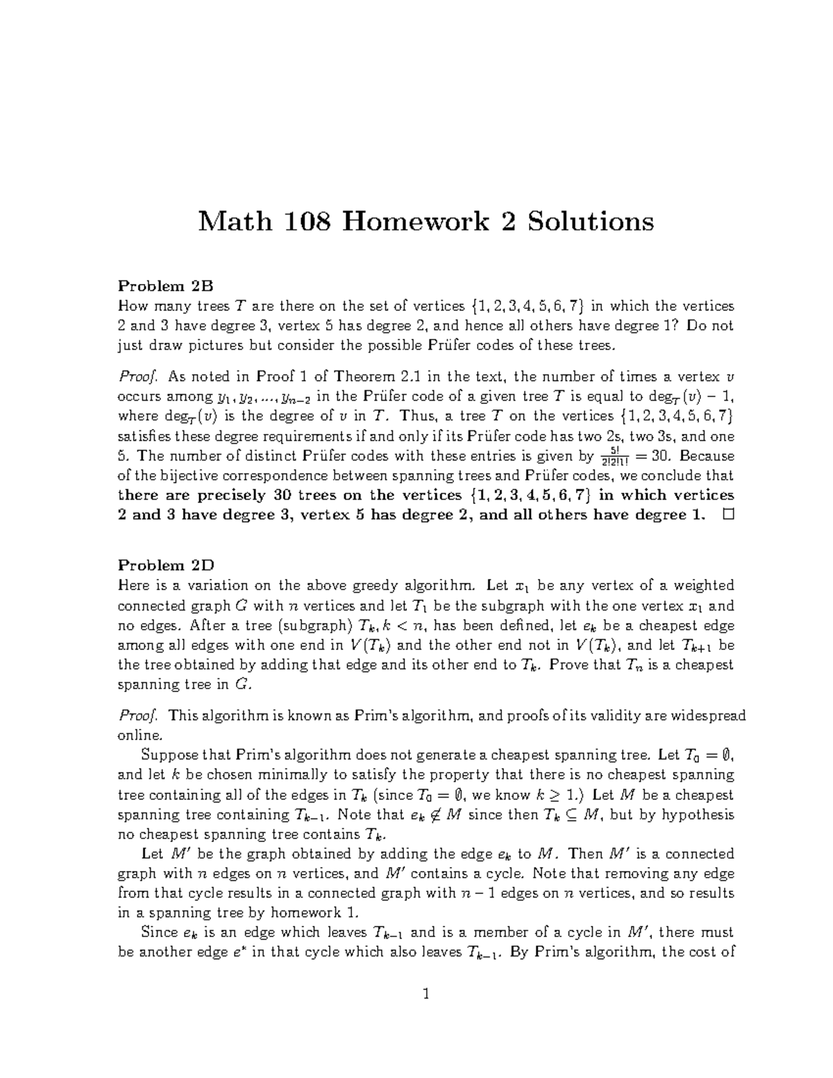 Seminar assignments - Homework 2 solutions - Math 108 Homework 2 ...