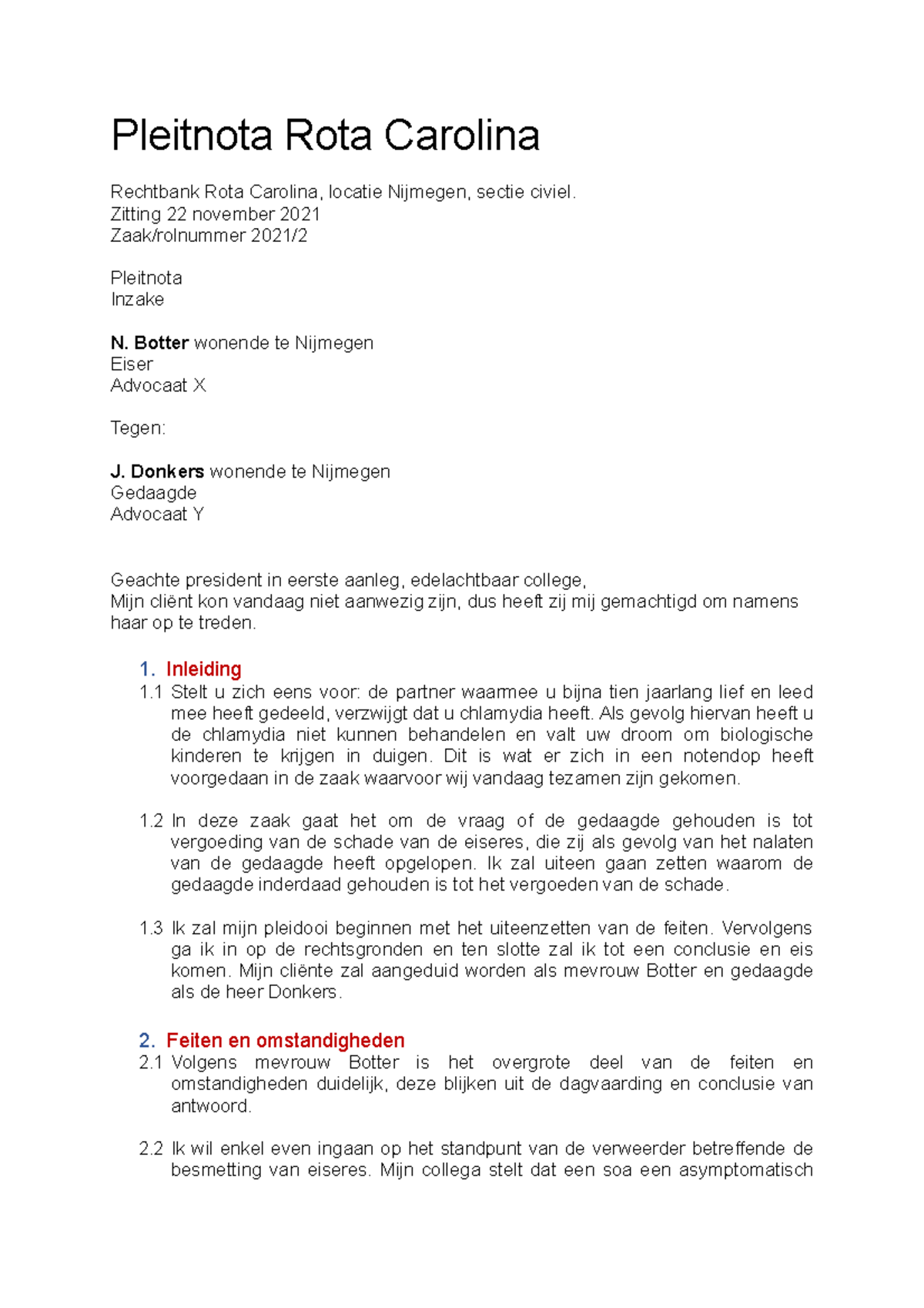 Pleitnota eiser casus kamer 2 Rota Carolina - Radboud Universiteit ...