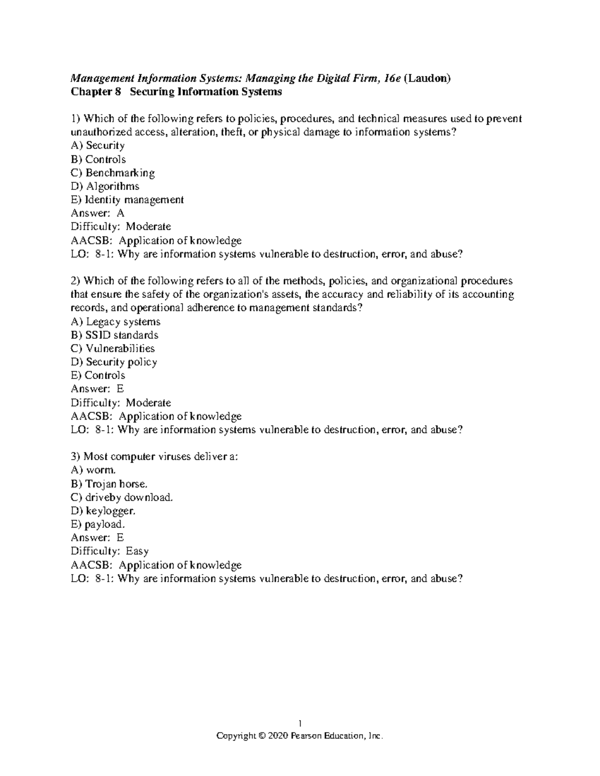 Chapter-08 - Lecture Notes - 1 Management Information Systems: Managing ...