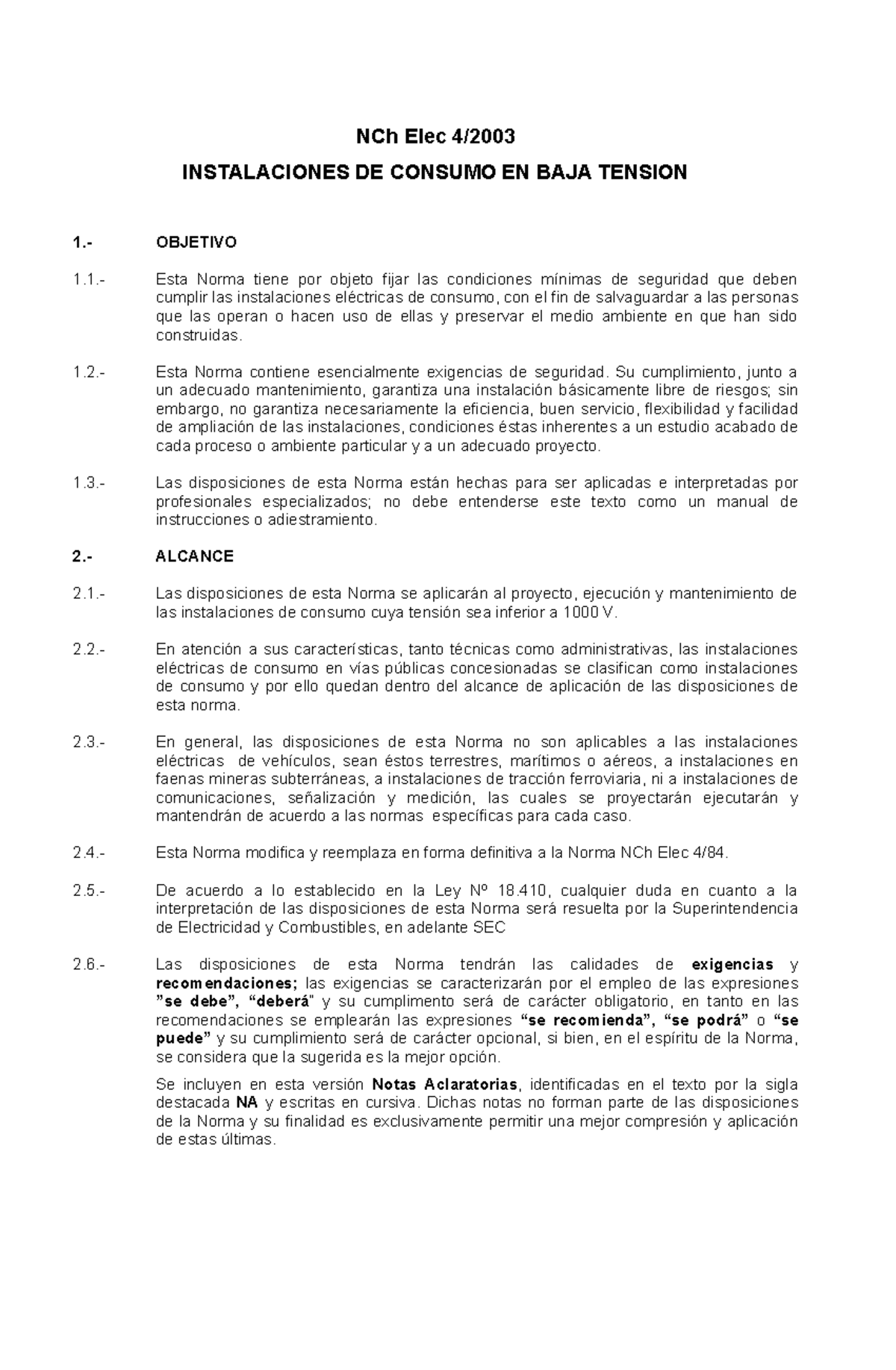 04-Nch4 2003 - Normativa Eléctrica Chilena derogada. - NCh Elec 4 ...