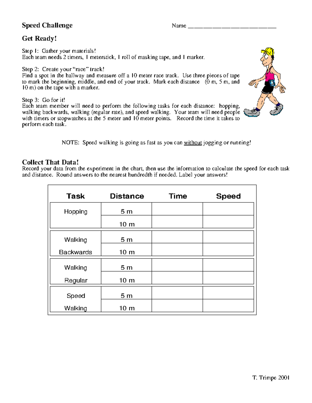 Speed-activity - Speed - Speed Challenge Name ...