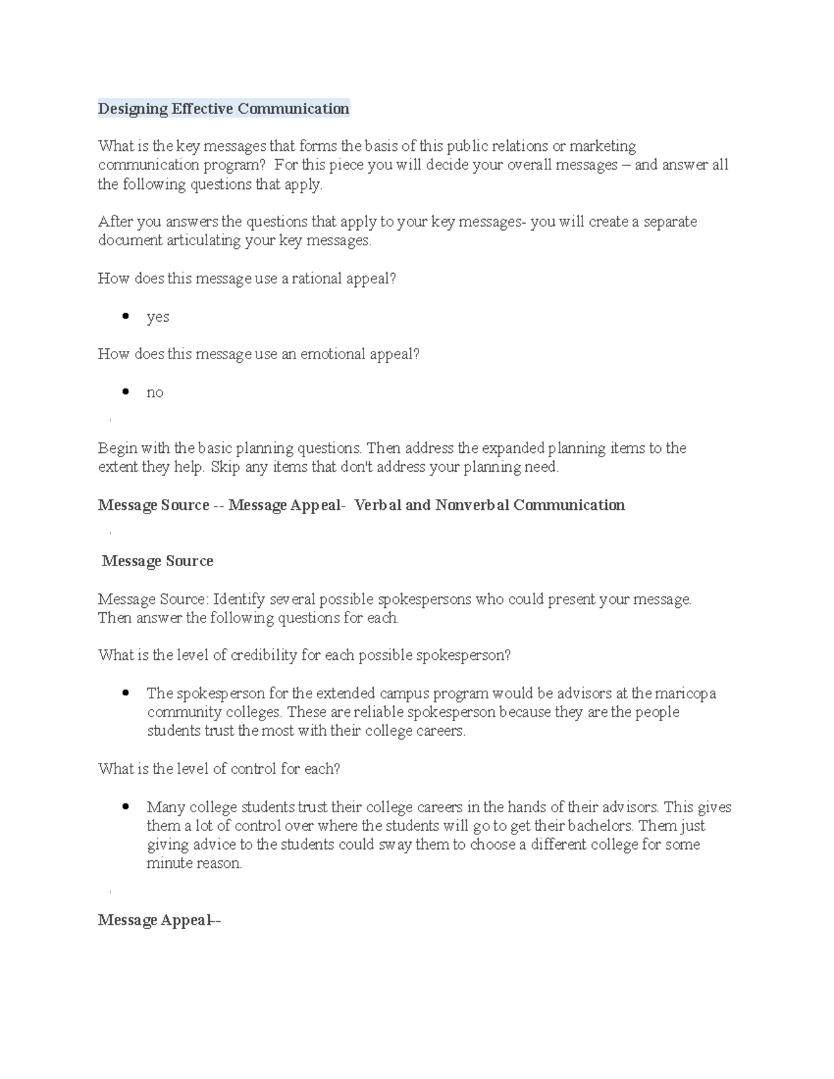 Public Relations Campaign Project - Designing Effective Communication ...