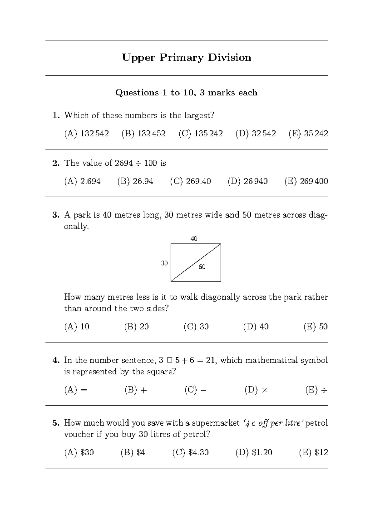 2006-Upper Primary - Practise problem solving - Upper Primary Division ...