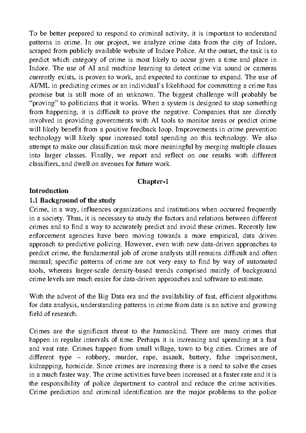 Crime project - i am study from 2023 - To be better prepared to respond ...