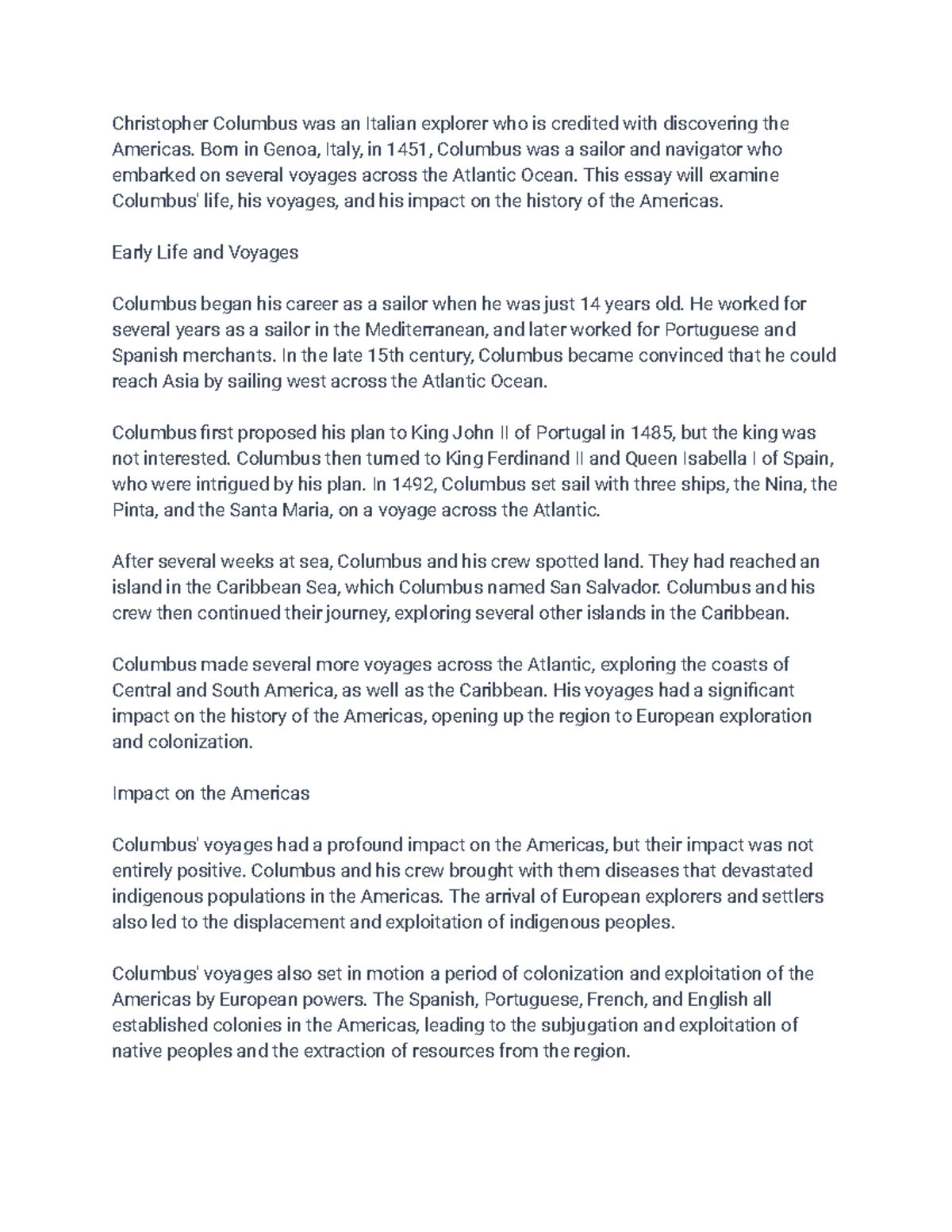 Christopher Columbus' Life - Christopher Columbus was an Italian ...