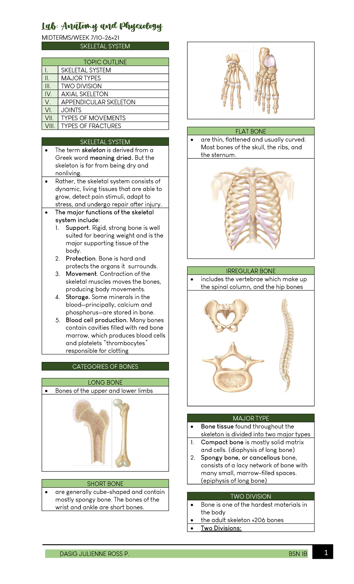 03 - Skeletal System - MIDTERMS/WEEK 7/10-26+ SKELETAL SYSTEM TOPIC ...