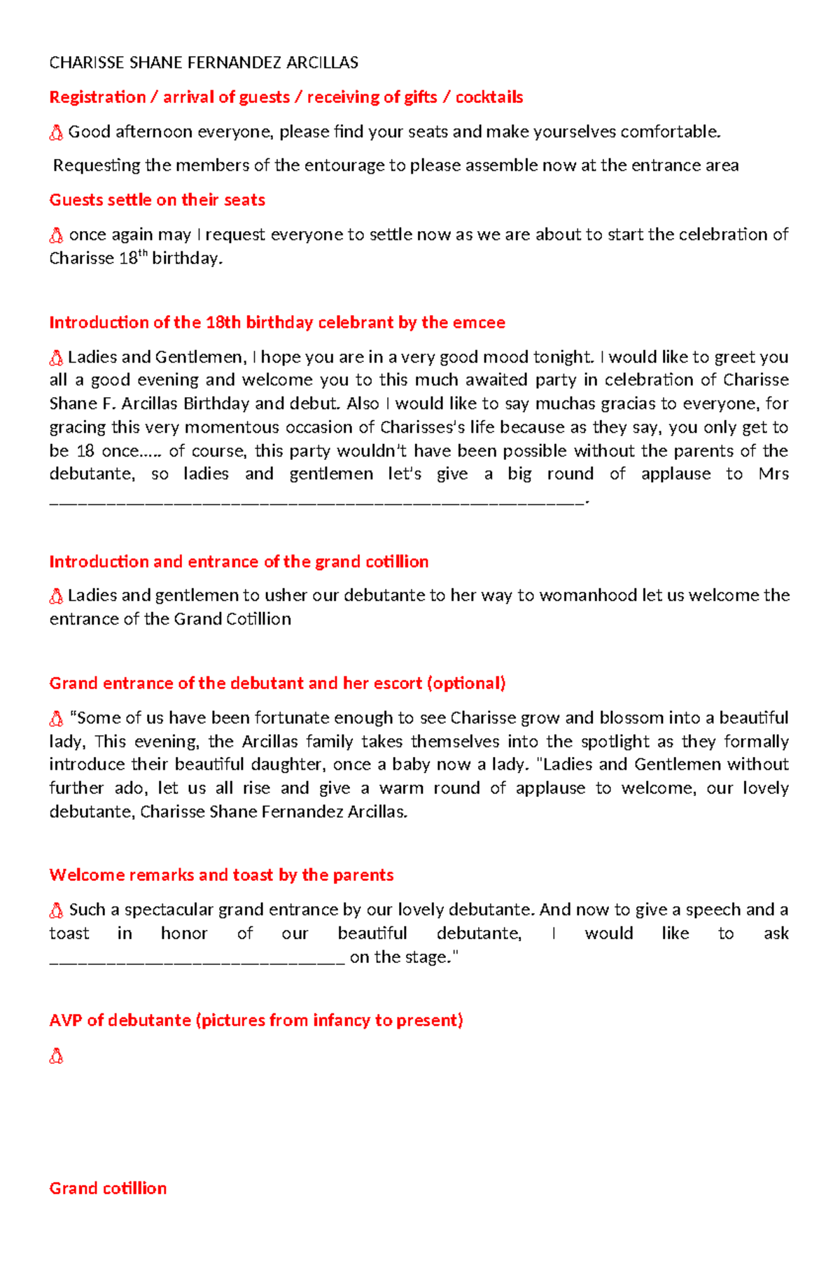 Debutante-script - Debut script that you can easily use. - CHARISSE ...