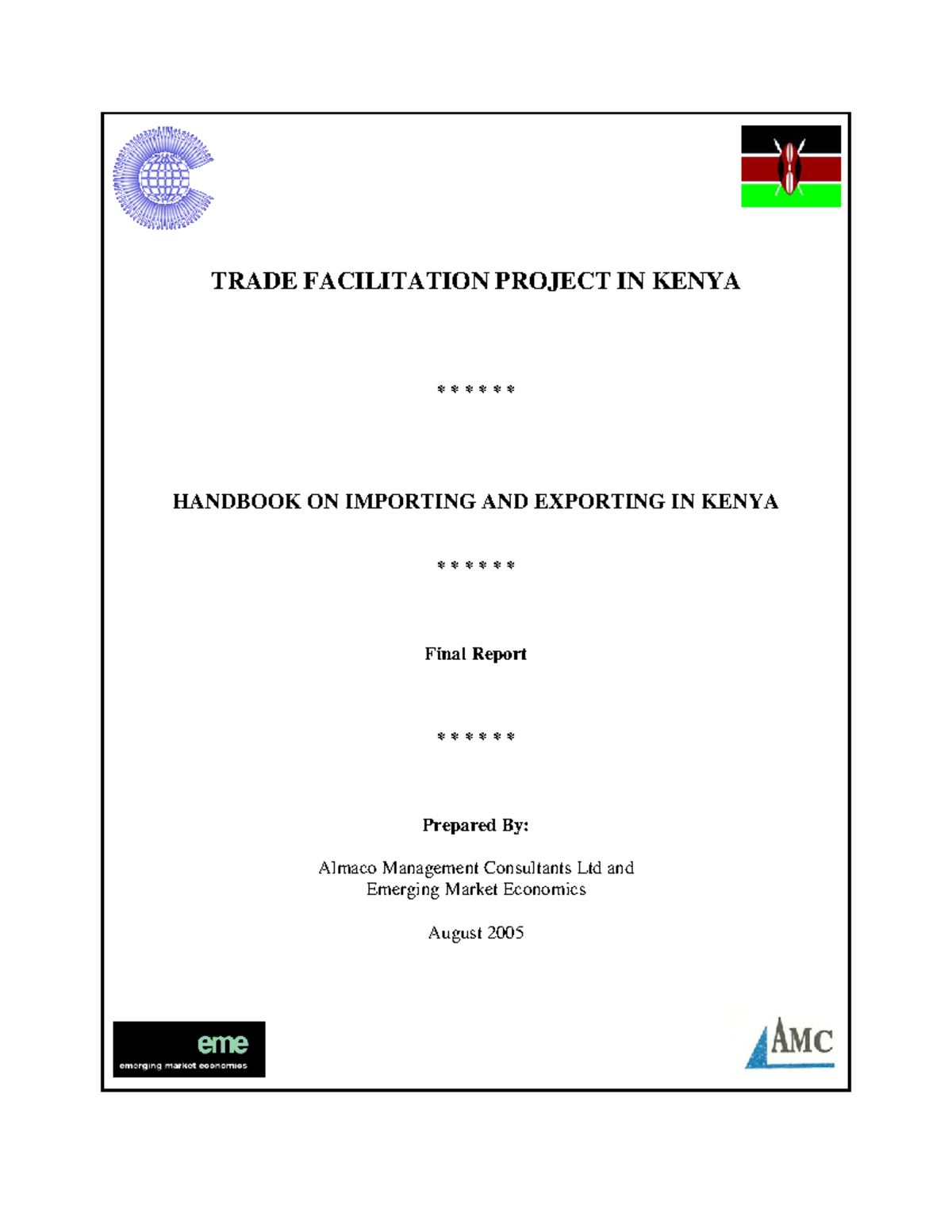 Handbook importing exporting - TRADE FACILITATION PROJECT IN KENYA ...
